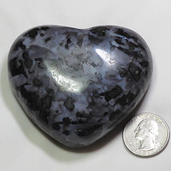 Polished Indigo Gabbro Heart from Madagascar – Blue Moon Crystals & Jewelry